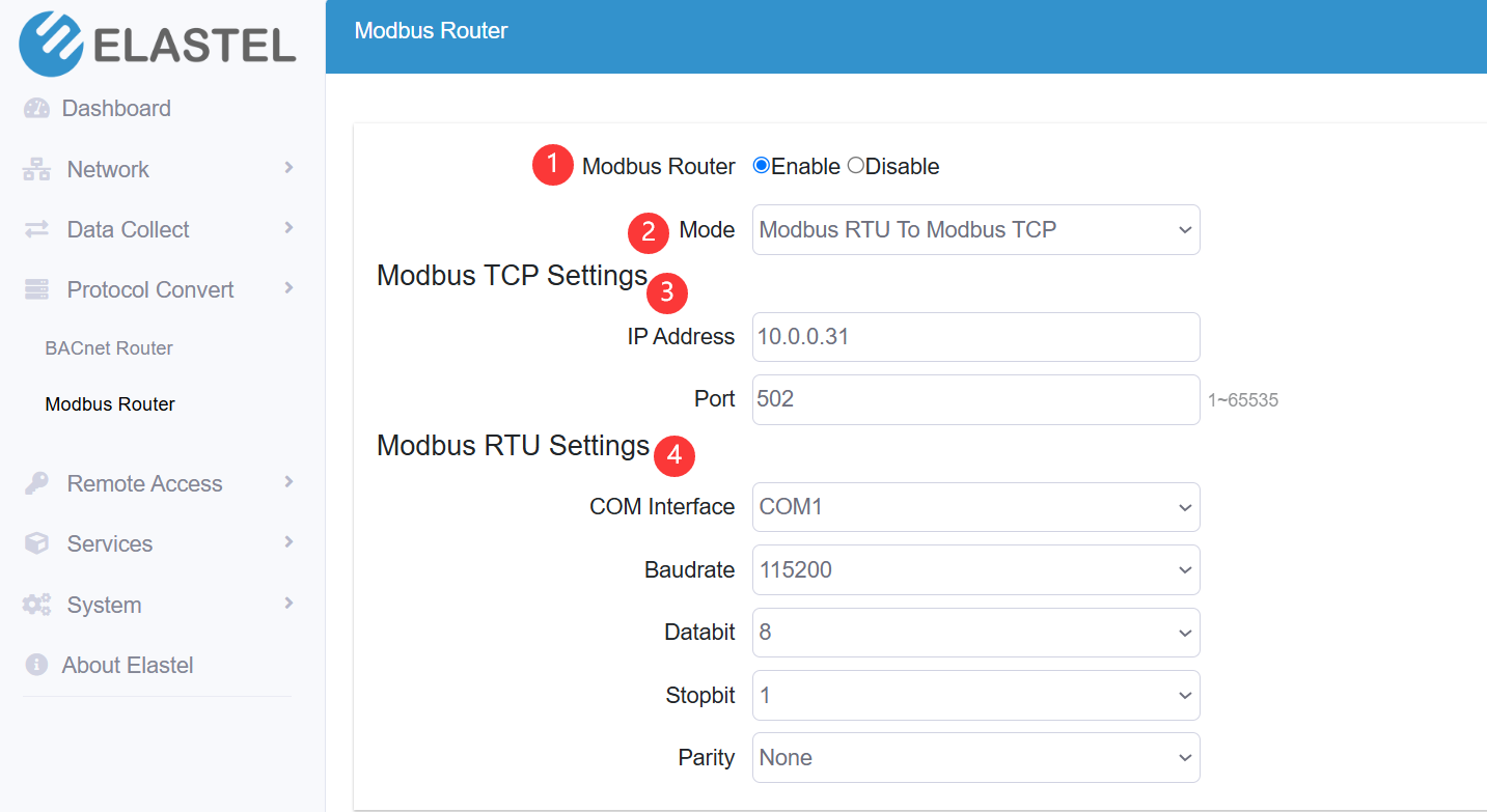 Modbus Router | Elastel Docs Center